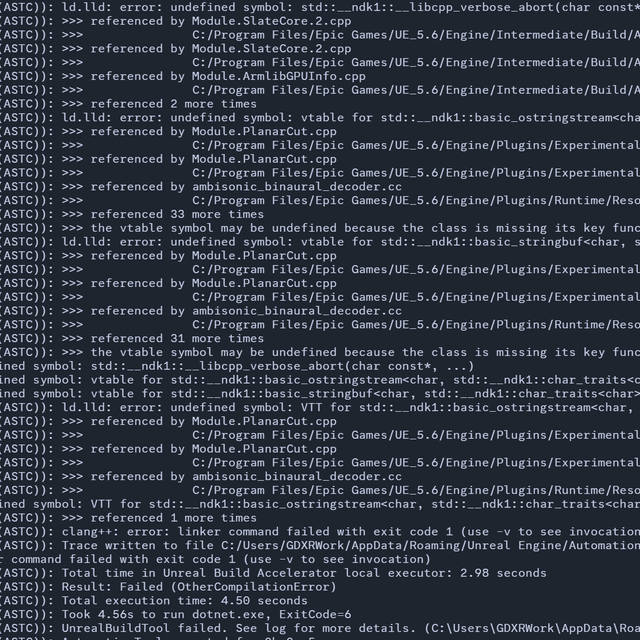 How To Fix Unreal Engine 5.6.1 - error: undefined symbol: std::__ndk1::__libcpp_verbose_abort ...