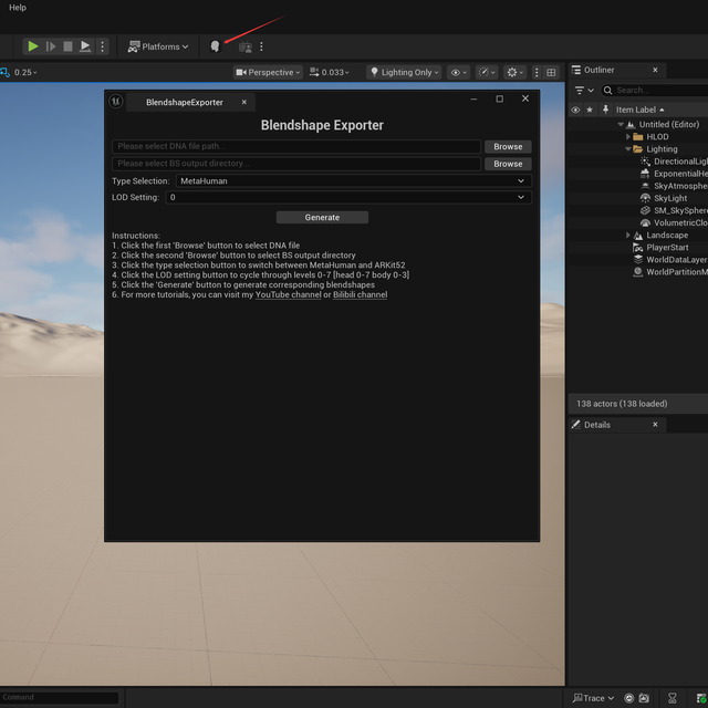 Exporting ARkit 52 Or Metahuman 263 Expressions with Specified LOD from UE5.6 DNA Tutorial ...