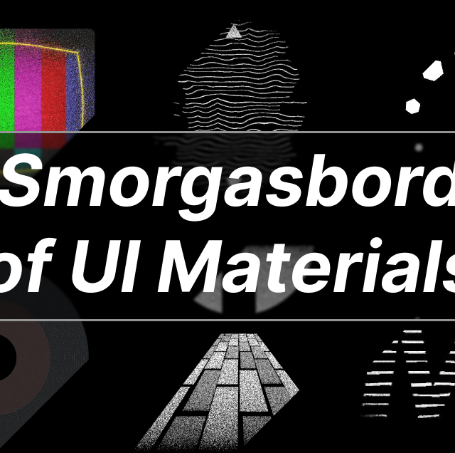 Smorgasbord of UI Materials | Community tutorial