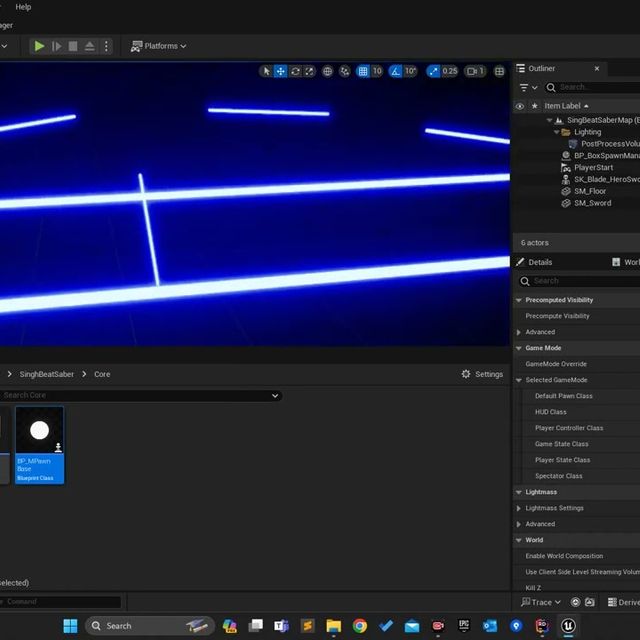 6. Create Theme using Material Parameter Collection and Attach Sword to Pawn | Beat Saber UE 5.4 ...