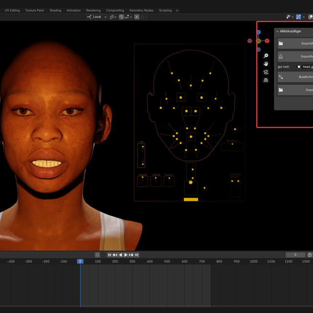 [arkitautoriger] auto rig arikt 52 blendshape in blender and facial capture using UE5.6 ...